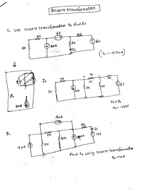 Solved Source transformation find so 1. Use Source | Chegg.com