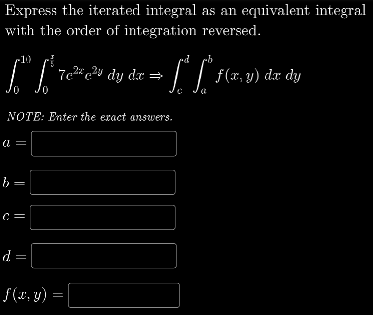 Solved Express the iterated integral as an equivalent | Chegg.com