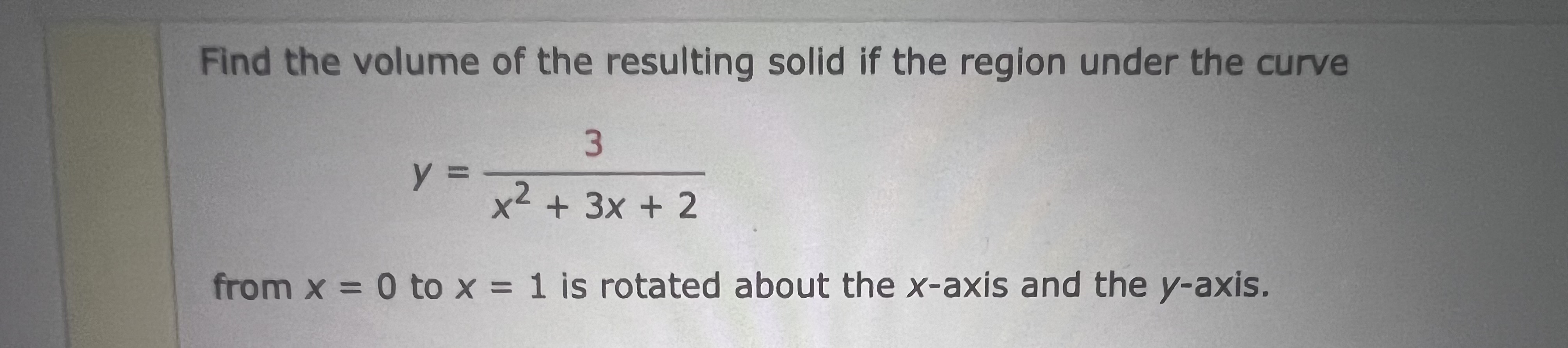 Solved Find the volume of the resulting solid if the region | Chegg.com