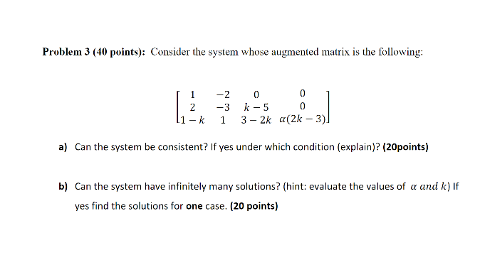 Solved Problem 3 (40 points): Consider the system whose | Chegg.com