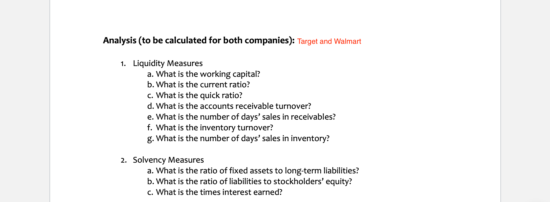 Analysis (to be calculated for both companies): | Chegg.com