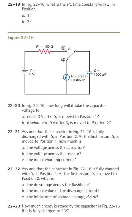Solved 22-19 ﻿In Fig. 22-16, ﻿what is the RC ﻿time constant | Chegg.com