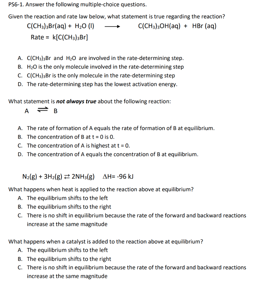 Solved PS6-1. Answer the following multiple-choice | Chegg.com