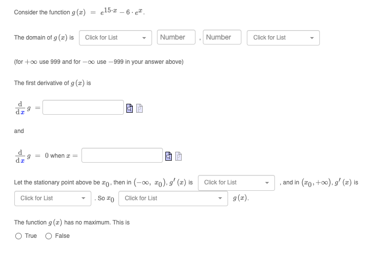 Solved Consider the function g(x)=e15⋅x−6⋅ex. The domain of | Chegg.com