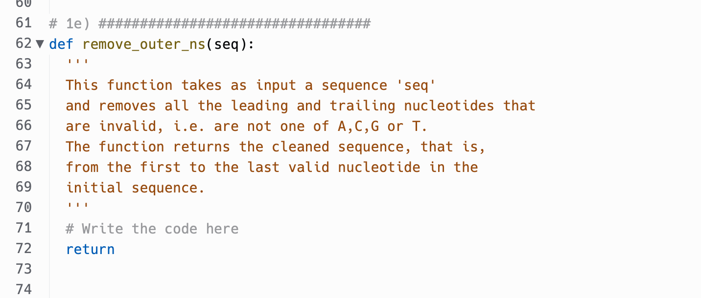 Solved Let's develop some code to clean up DNA sequences. We | Chegg.com
