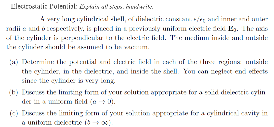 Solved Electrostatic Potential: Explain all steps, | Chegg.com