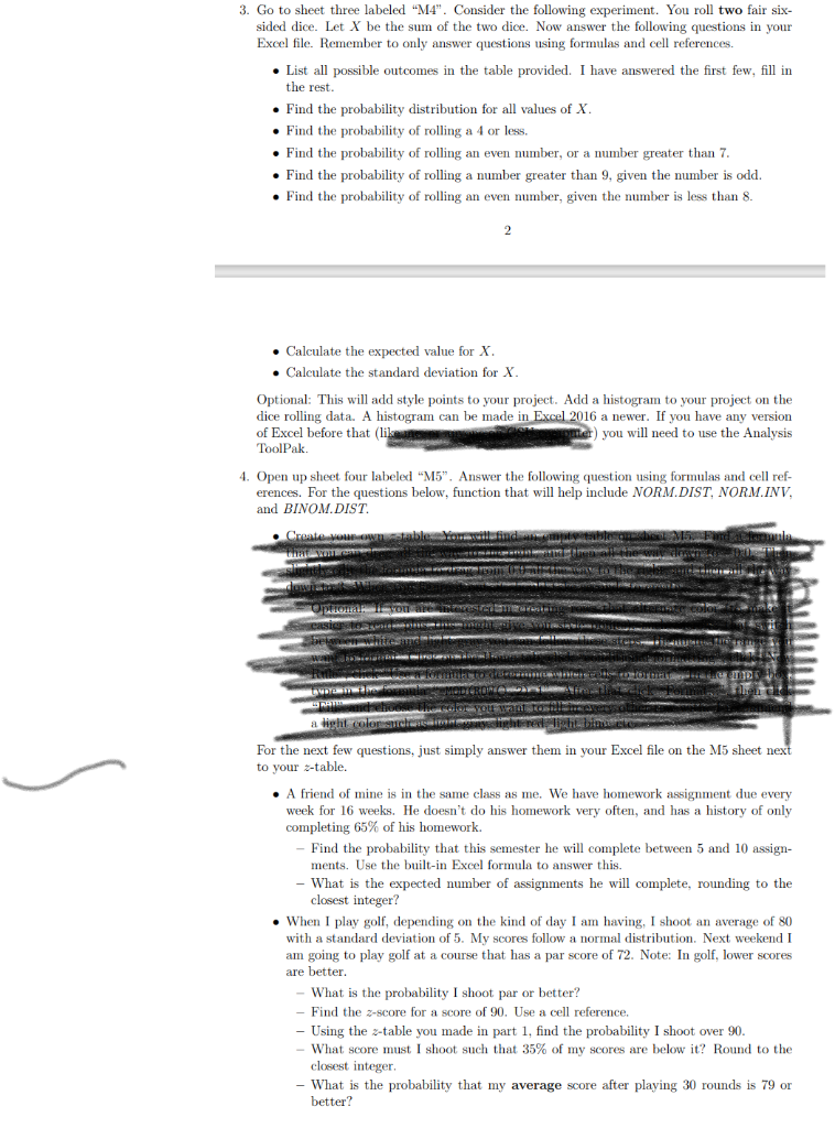 Solved 3. Go to sheet three labeled “M4". Consider the | Chegg.com