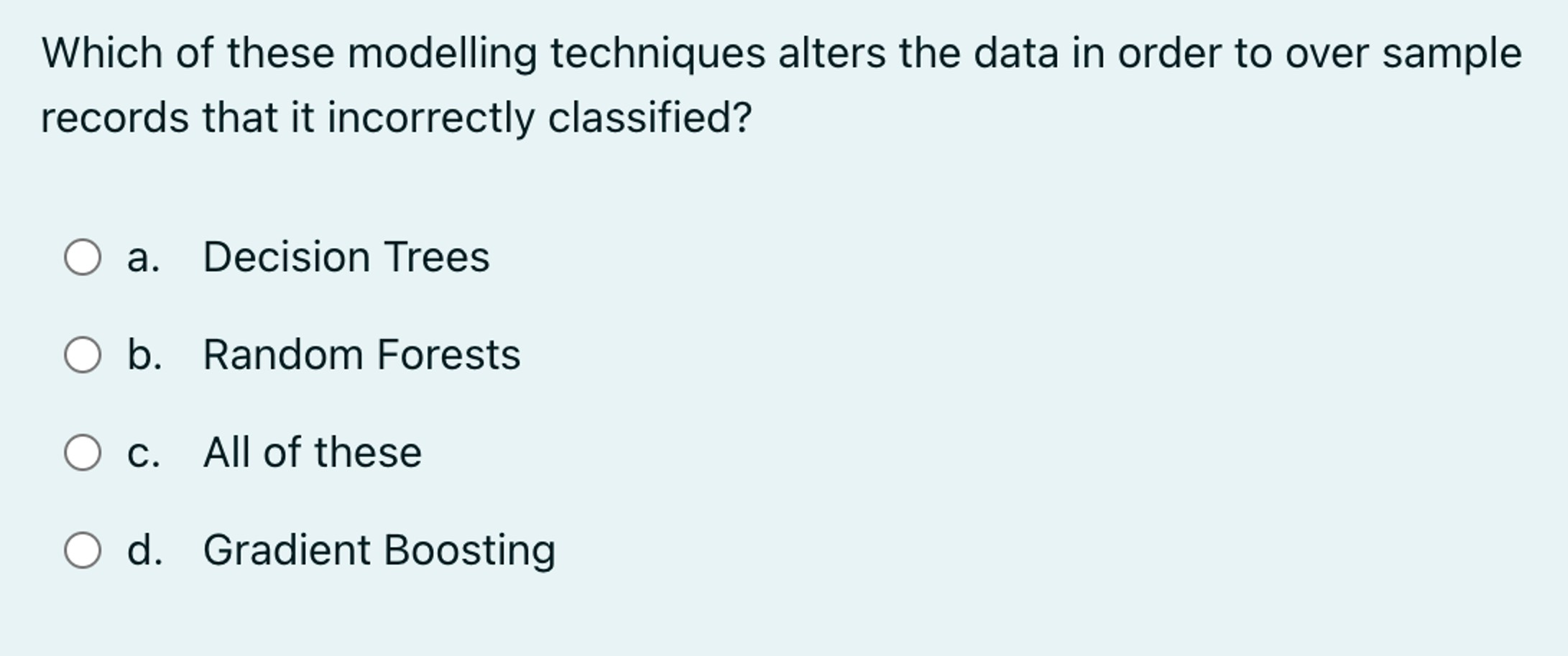 Solved Which of these modelling techniques Which of these | Chegg.com