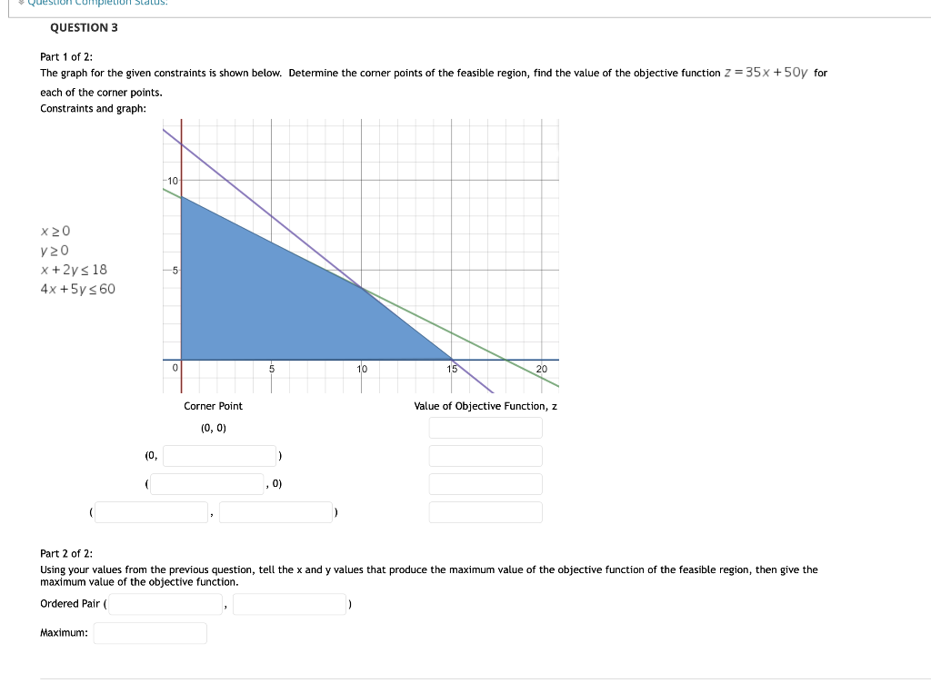 Solved Question Completul Sudlus. QUESTION 3 Part 1 of 2: | Chegg.com