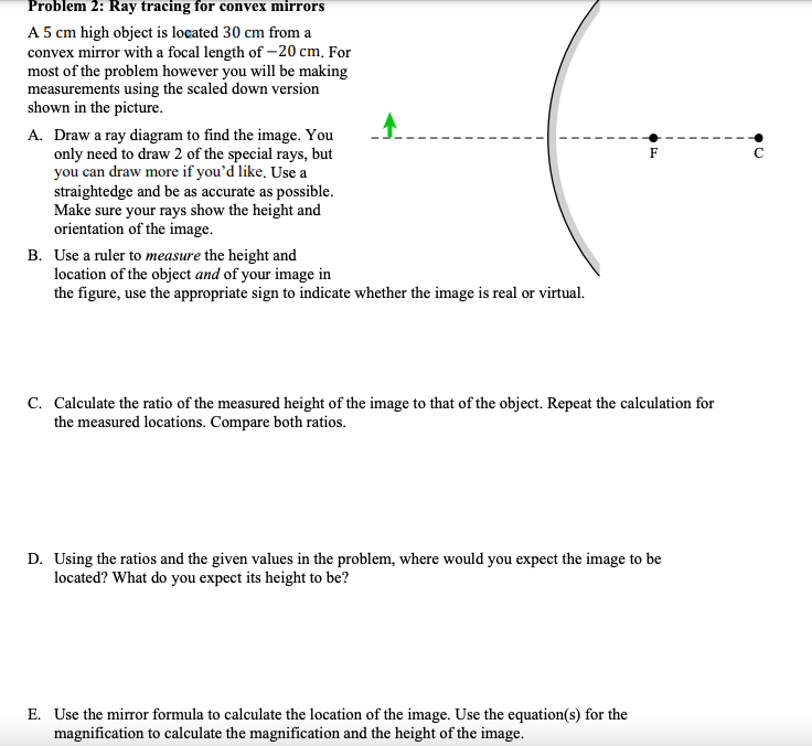 Solved A 5 cm high object is located 30 cm from a convex | Chegg.com