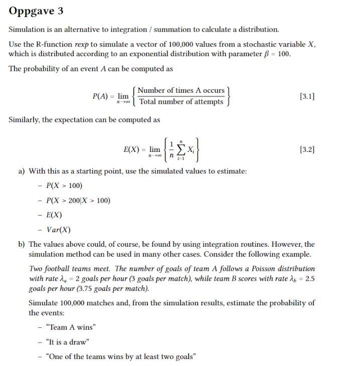 Solved Simulation is an alternative to integration / | Chegg.com