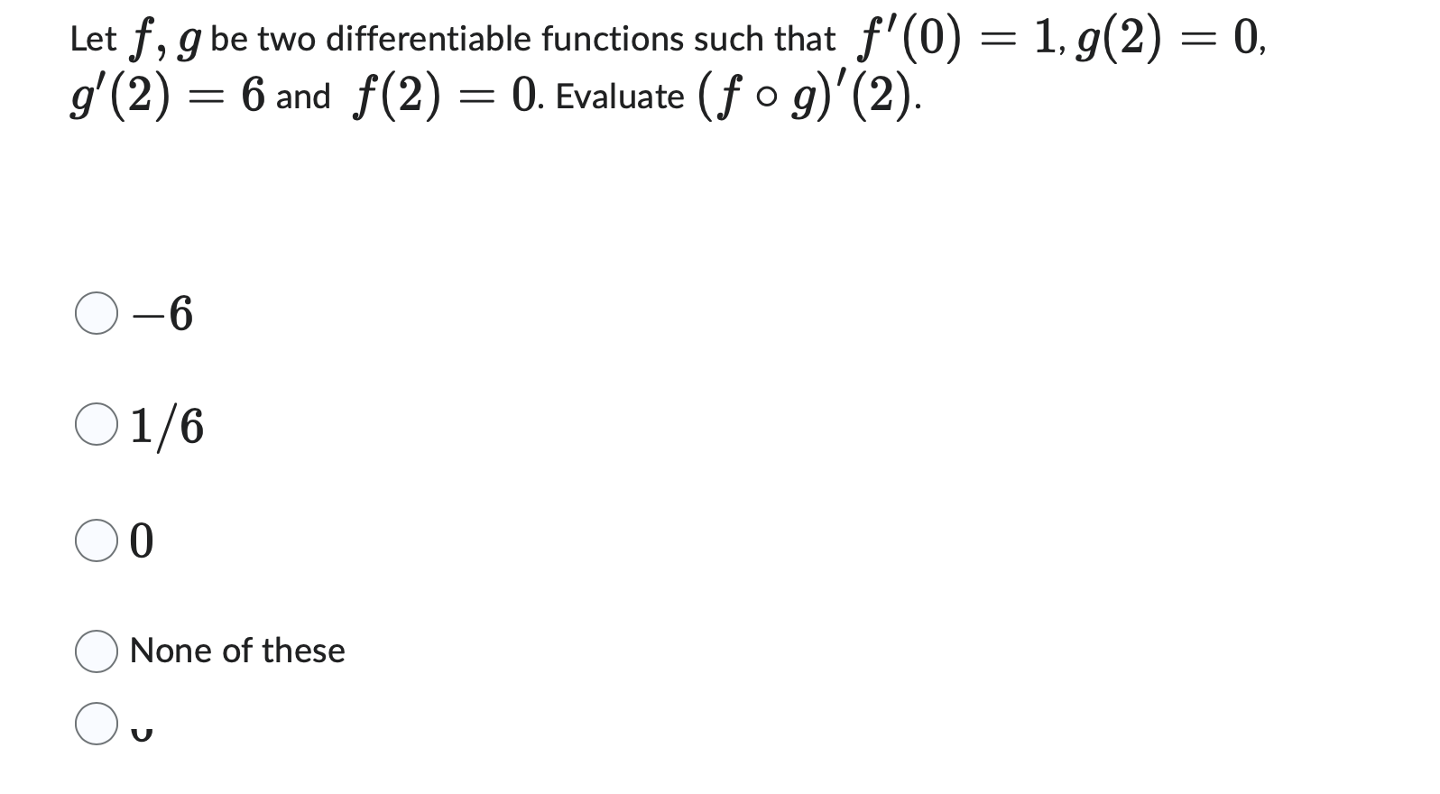 Solved Let f,g be two differentiable functions such that | Chegg.com