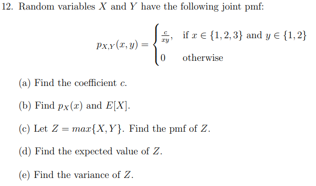 Solved 2. Random variables X and Y have the following joint | Chegg.com