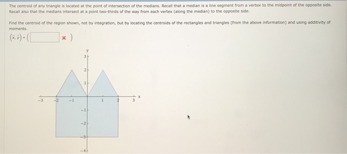 Solved The centroid of any triangle is located at the point | Chegg.com