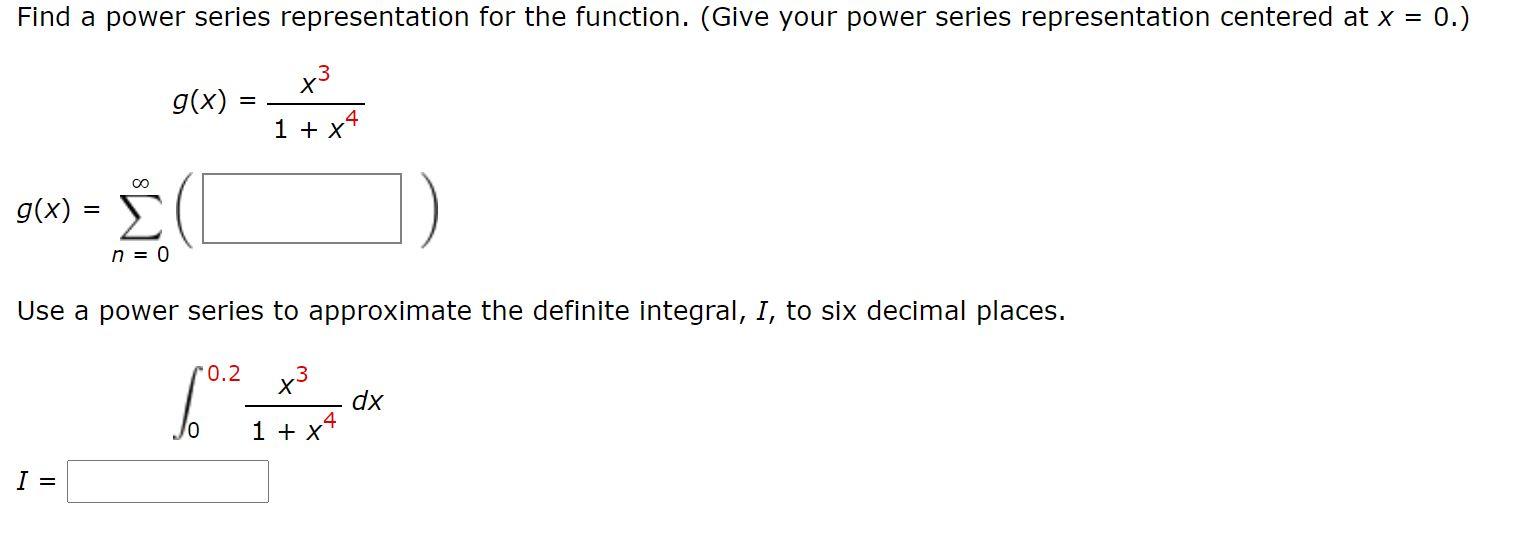 Solved Find a power series representation for the function. | Chegg.com