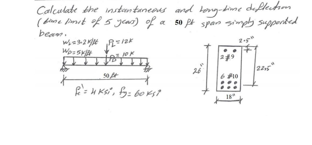 Solved Calculate the instantaneous and long-time deflection | Chegg.com