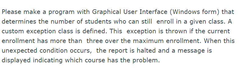 Please make a program with Graphical User Interface | Chegg.com