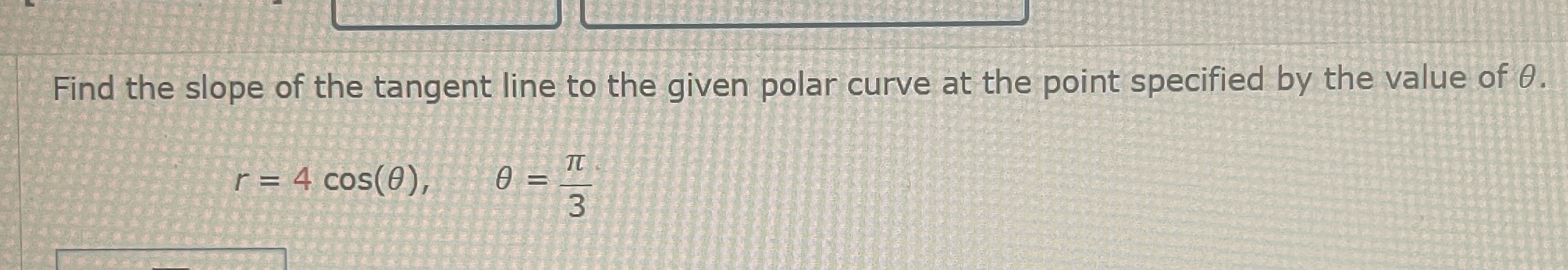 Solved Find the slope of the tangent line to the given polar | Chegg.com