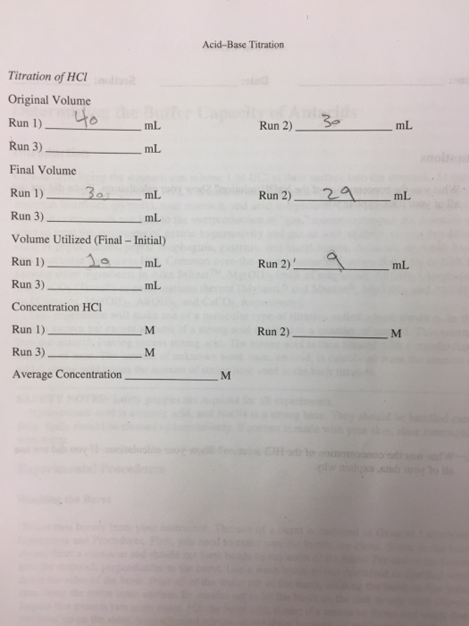 Solved Acid-Base Titration Name: Section: Date: | Chegg.com