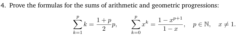 Solved 4. Prove the formulas for the sums of arithmetic and | Chegg.com