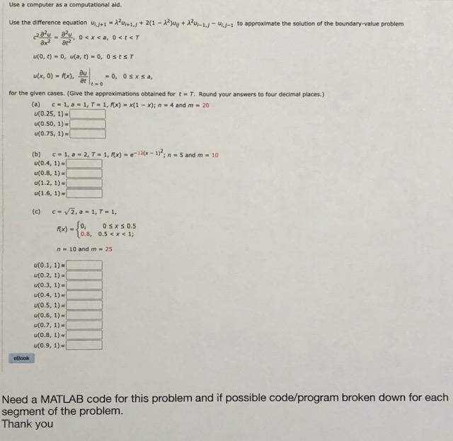 Solved Use a computer as a computational aid Use the | Chegg.com