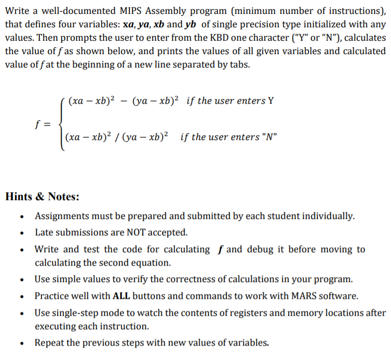 Solved Write a well-documented MIPS Assembly program | Chegg.com