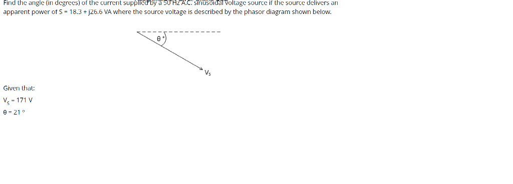 Solved Find the angle (in degrees) of the current | Chegg.com