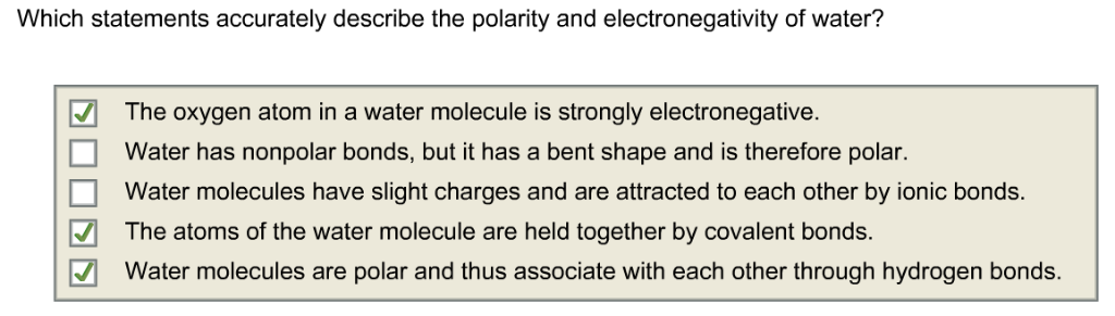 Solved Which statements accurately describe the polarity and | Chegg.com