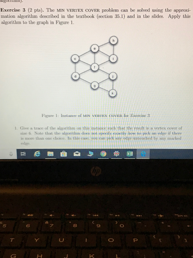 Exercise 3 (2 pts). The MIN VERTEX COVER problem can | Chegg.com