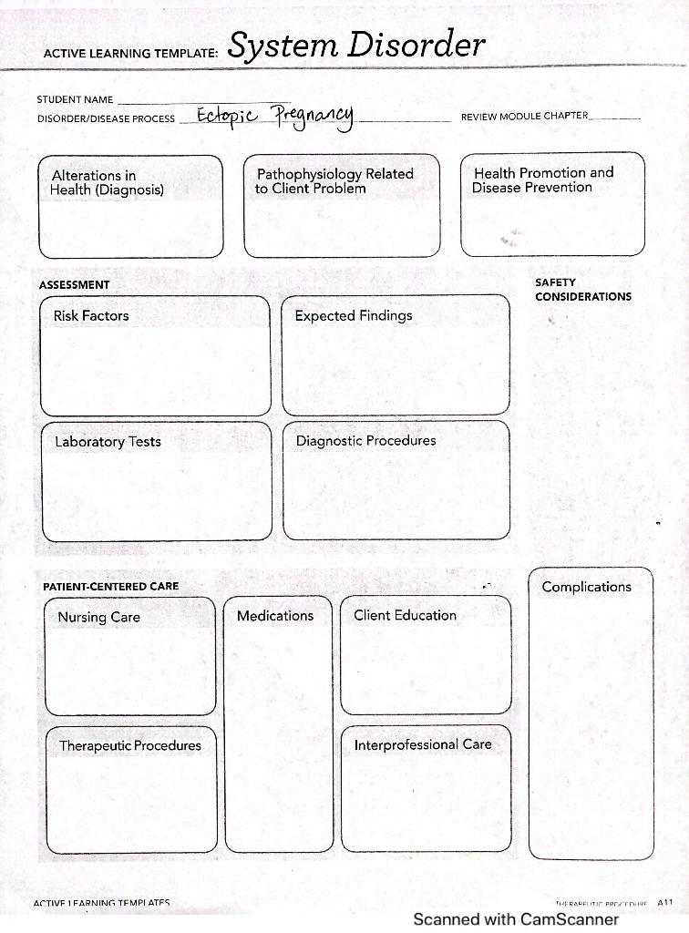 Solved active leaAning template: System Disorder STUDENT | Chegg.com