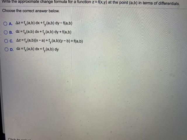 Solved Write the approximate change formula for a function | Chegg.com