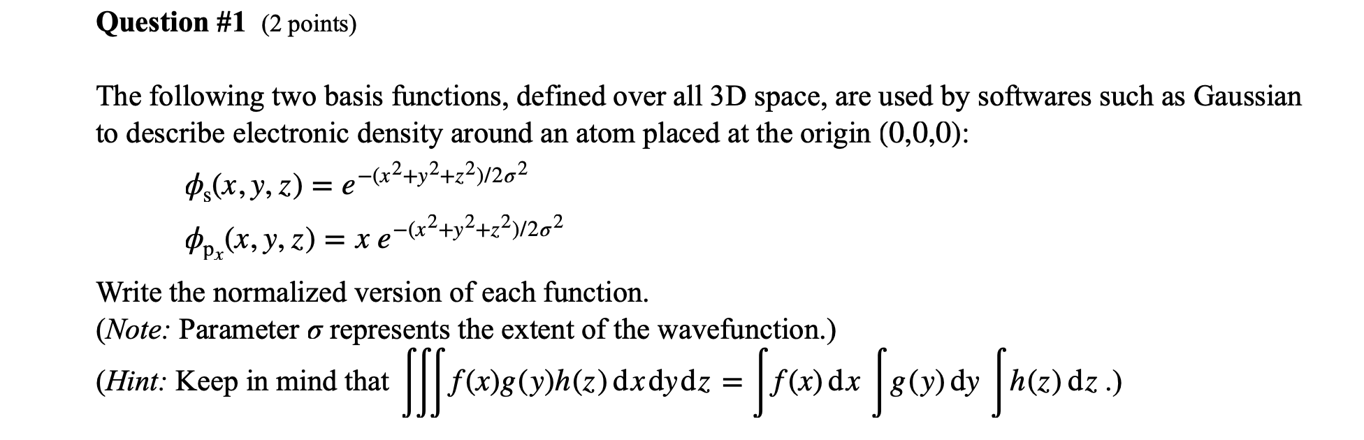 Solved The following two basis functions, defined over all | Chegg.com