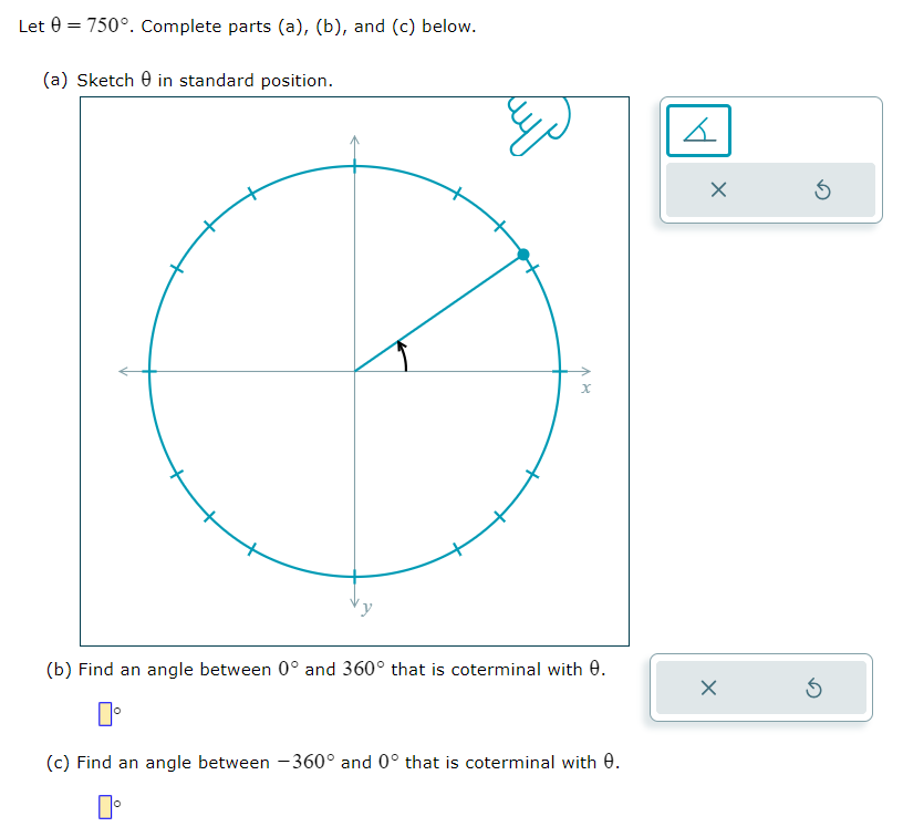 Solved Let θ=750°. ﻿Complete parts (a), (b), ﻿and (c) | Chegg.com