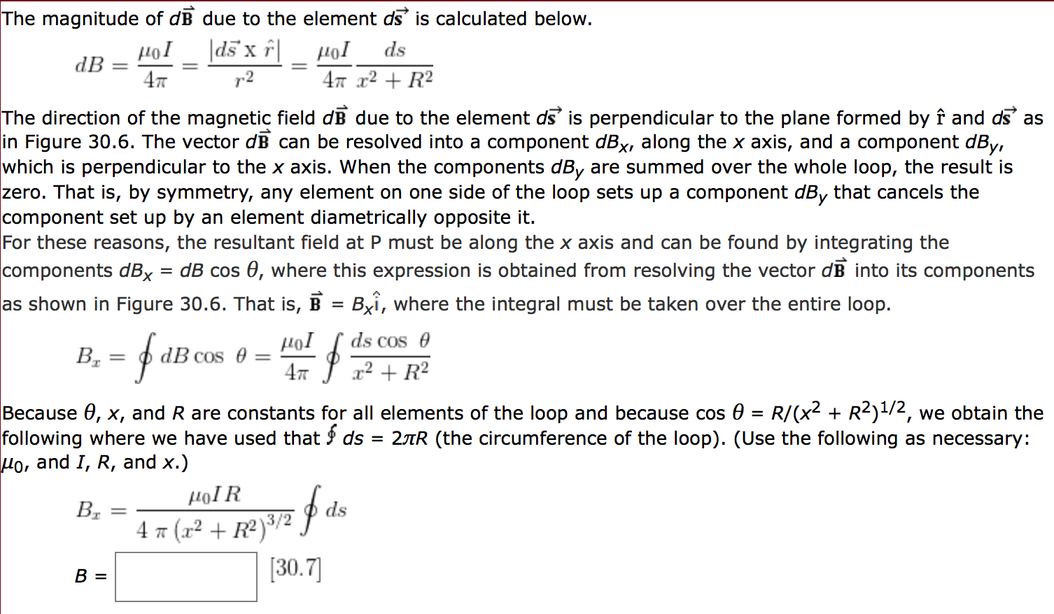 Solved The magnitude of dB due to the element ds" is | Chegg.com