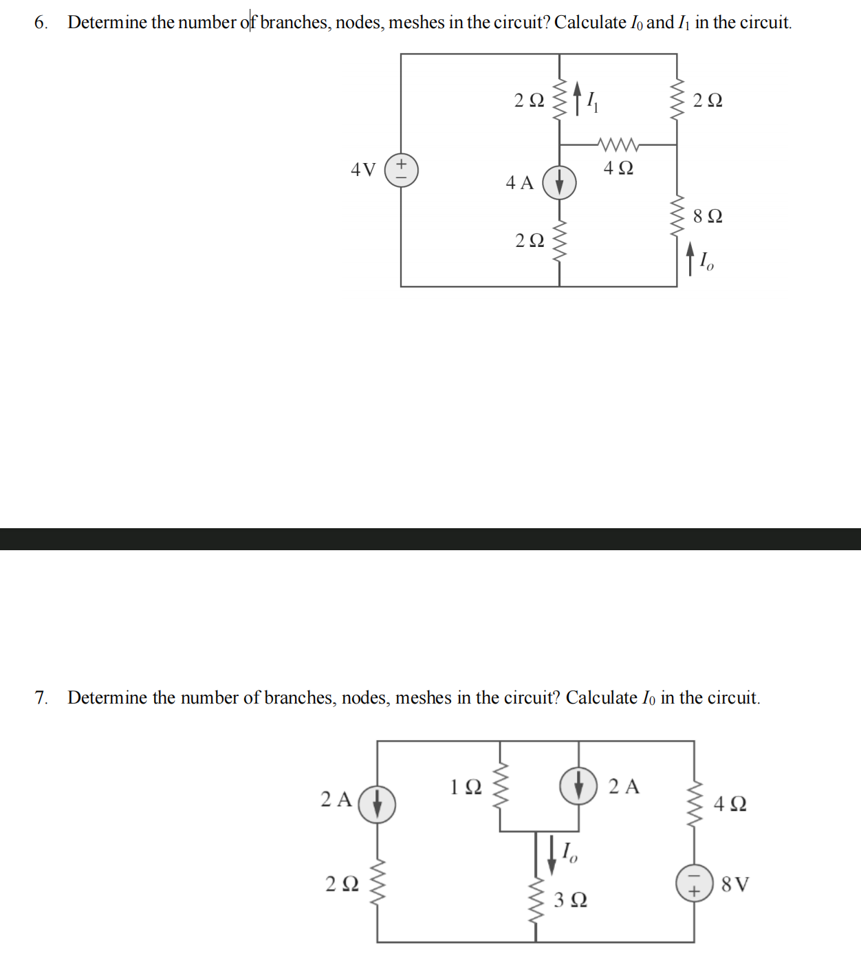 6. Determine the number of branches, nodes, meshes in | Chegg.com