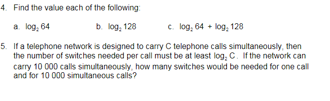 Solved 1. Evaluate each of the following. a. log, 8 b. log, | Chegg.com