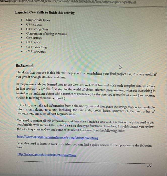Solved Activities Define A Struct Called Unit Containing The