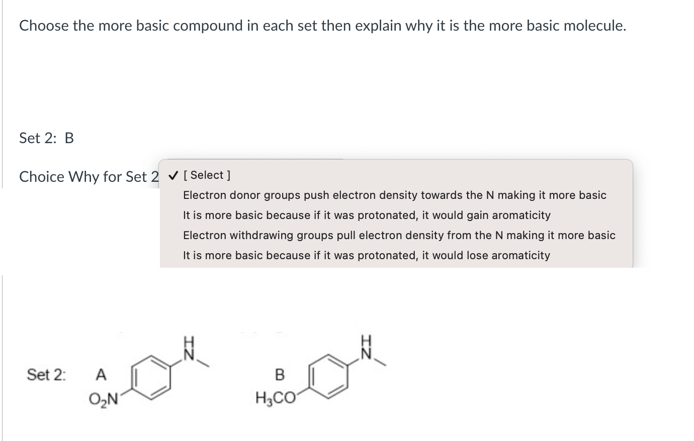Solved Choose the more basic compound in each set then | Chegg.com