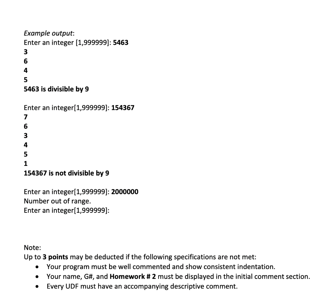 Solved An integer is divisible by 9 if the sum of its digits | Chegg.com
