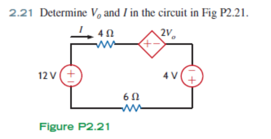Determine Vo and I in the circuit in Fig | Chegg.com