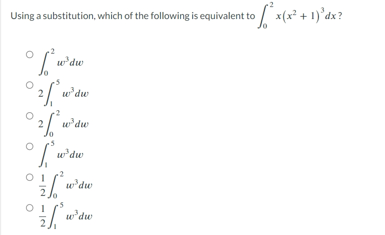 Solved Using a substitution, which of the following is | Chegg.com