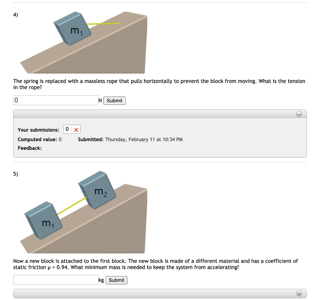 Solved A block with mass m1 = 9.2 kg is on an incline with | Chegg.com