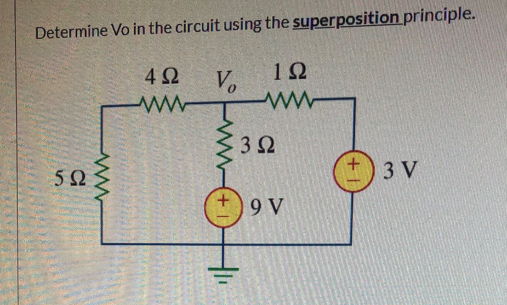 Solved Determine Vo in the circuit using the superposition | Chegg.com