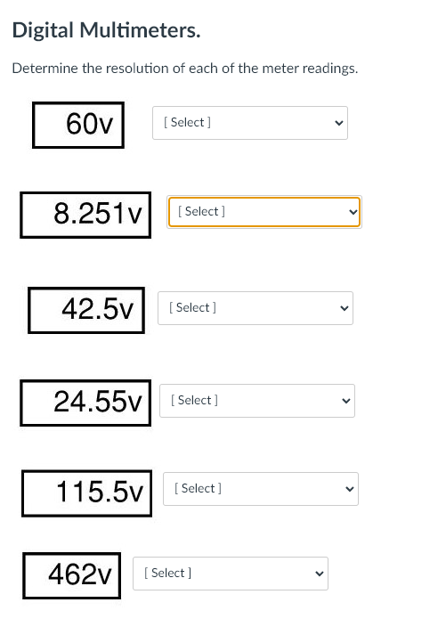 Solved Digital Multimeters. Determine the resolution of each | Chegg.com