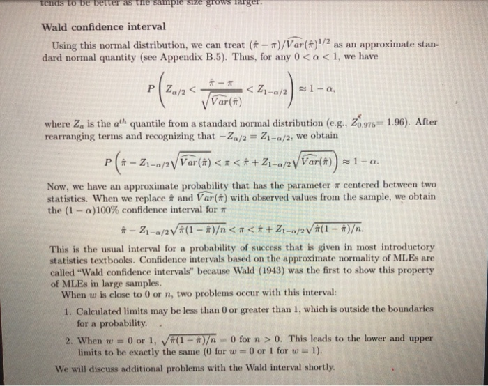 ys Categorical Data with R 10. The Wilson interval is | Chegg.com