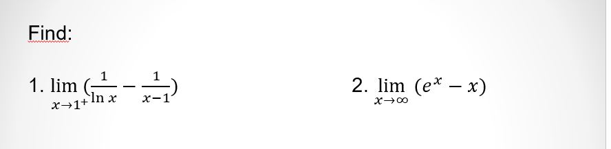 Solved Find: 1. \\( \\lim _{x \\rightarrow | Chegg.com