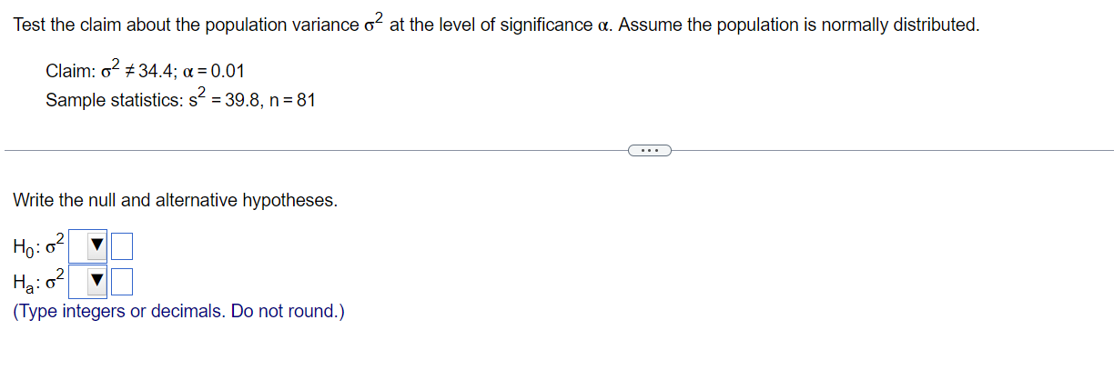 Solved Test the claim about the population variance σ2 at | Chegg.com