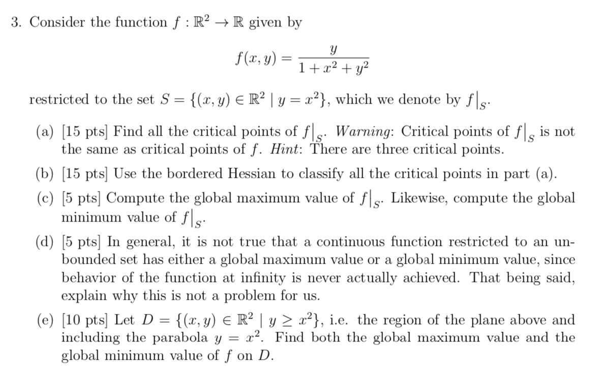 3. Consider the function f : R2 + R given by f(x,y) у | Chegg.com