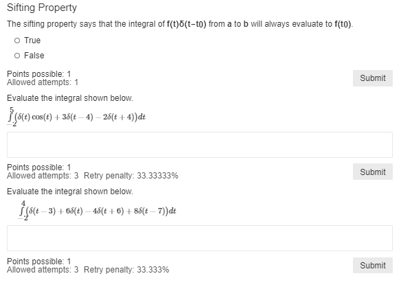 Solved Sifting Property The siſting property says that the | Chegg.com