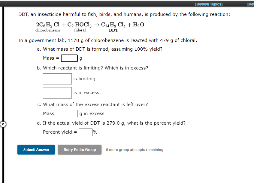 Solved [Review Topics] [Ref DDT, an insecticide harmful to | Chegg.com